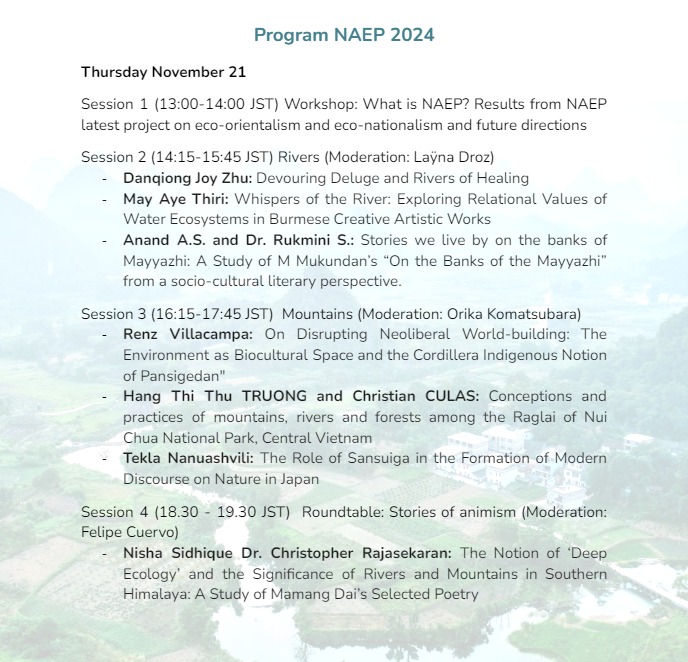 NAEP 2024 Online Symposium – Network of Asian Environmental Philosophy